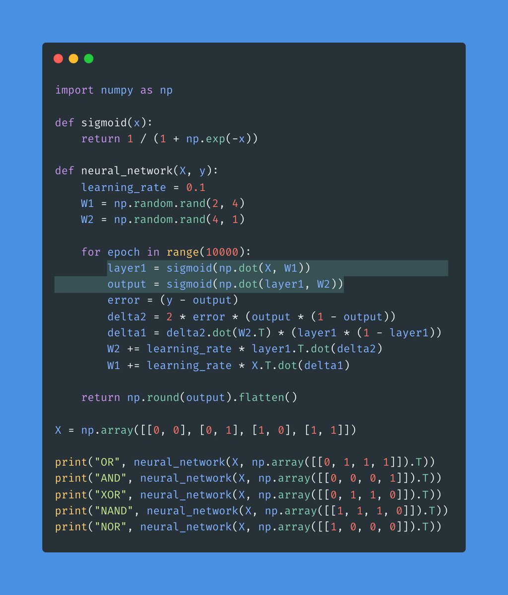 Here is a neural network in 20-ish lines of code. From scratch! Here is ...