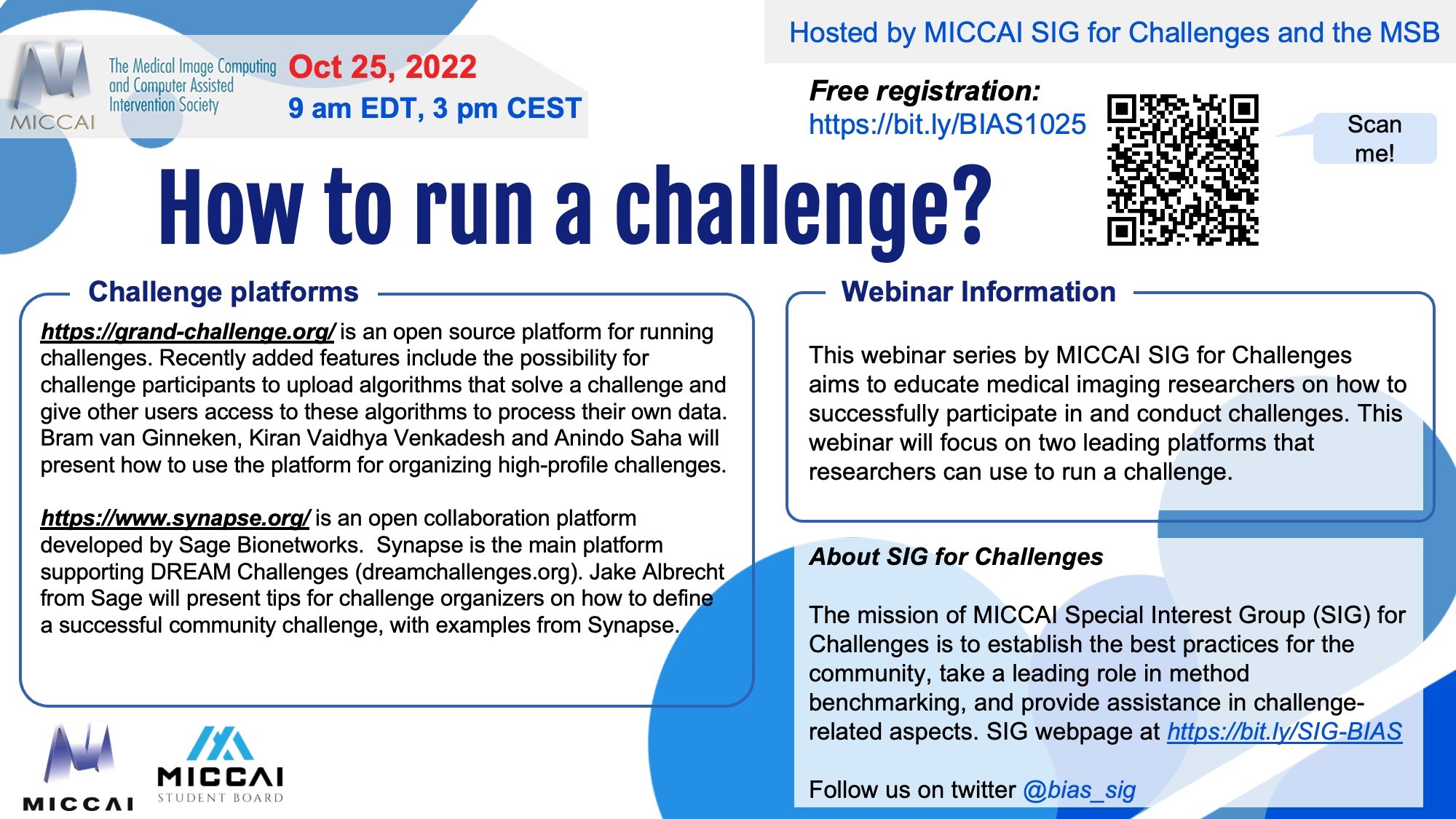 MICCAI SIG for Challenges on Twitter: "Do you wonder how to best run your challenge? Which ...