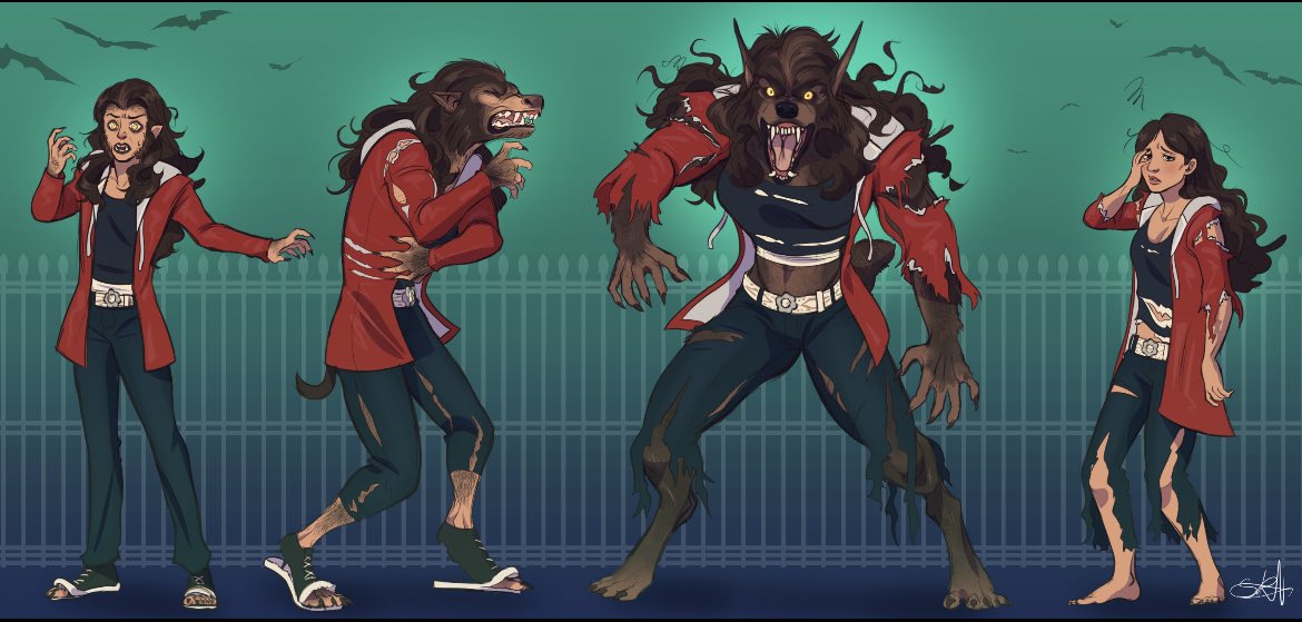 Girl Werewolf Transformation Sequence