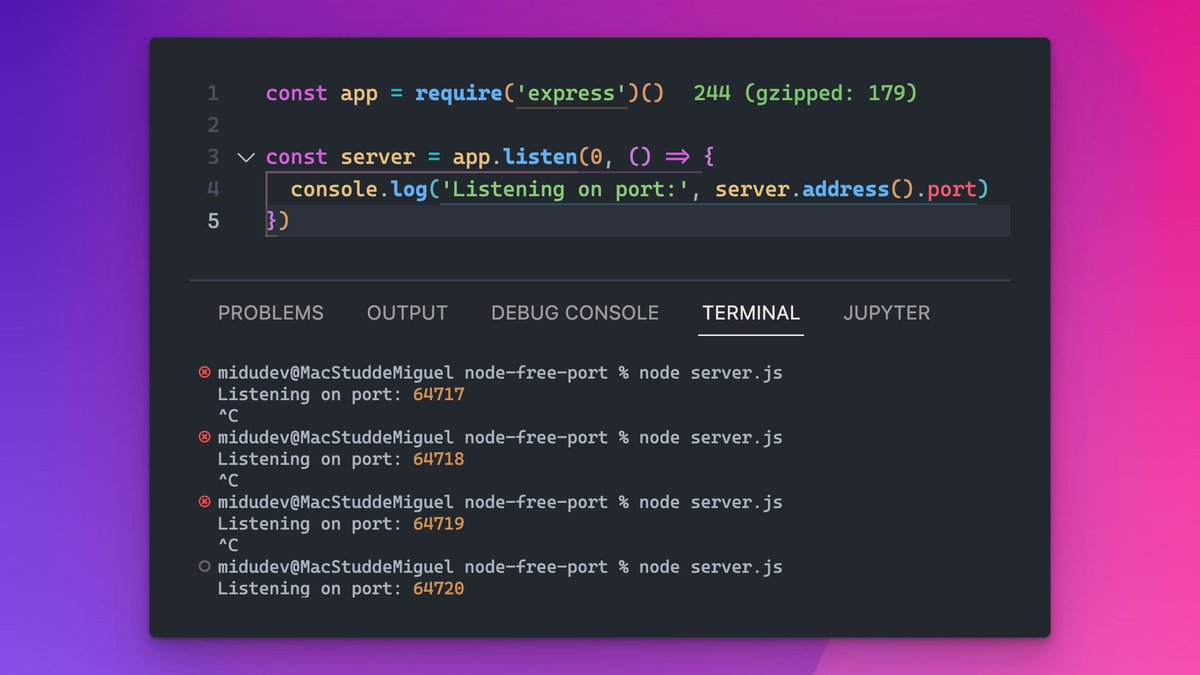 🔴 EN DIRECTO twitch.tv/midudev on Twitter: "¿Cansado de usar el puerto 3000 siempre en tus ...