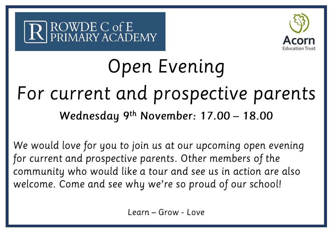 Welcome to Rowde C of E Primary Academy