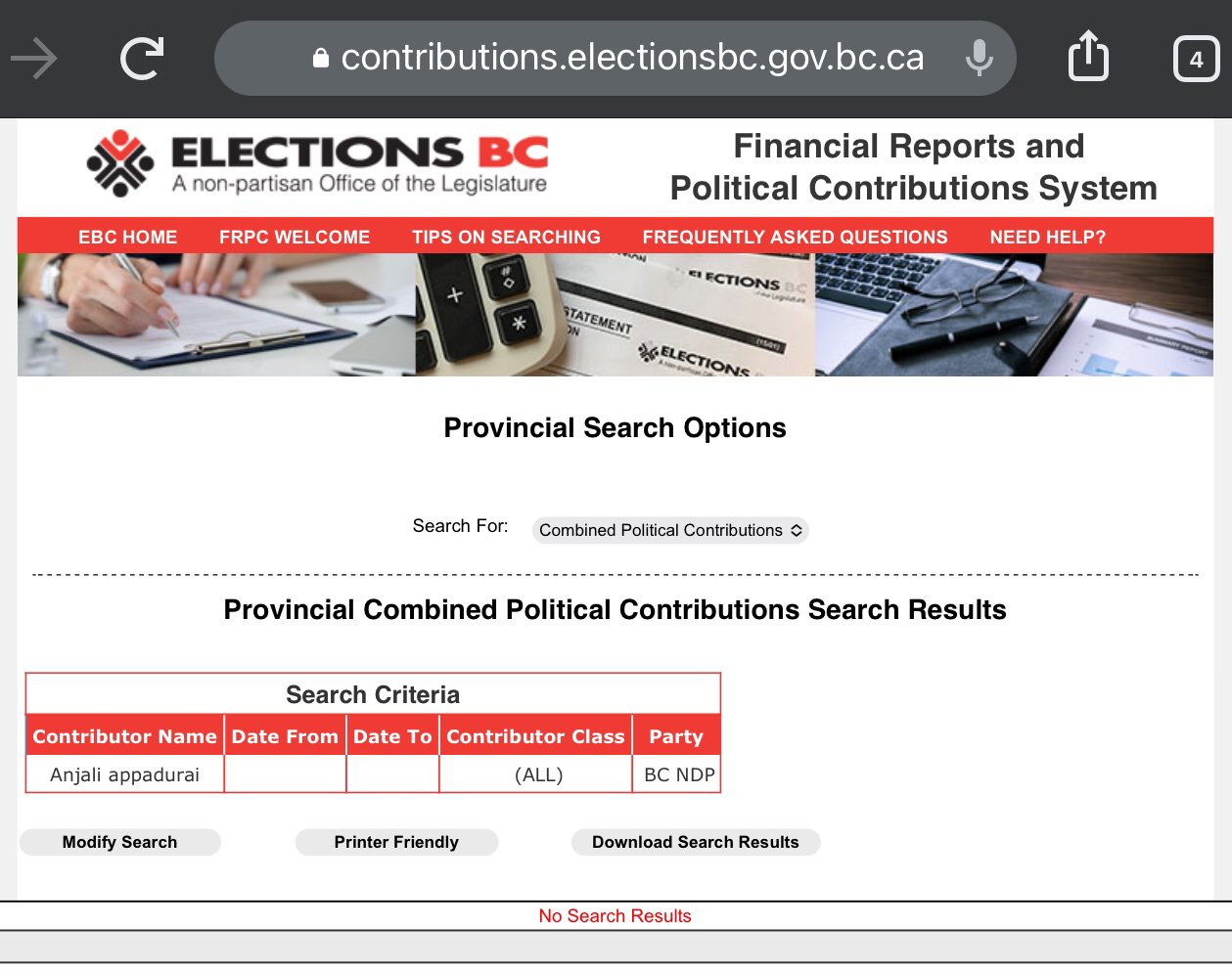 BillTieleman on Twitter: "Tell me if I missed donations to #BCNDP on Elections BC webite search ...