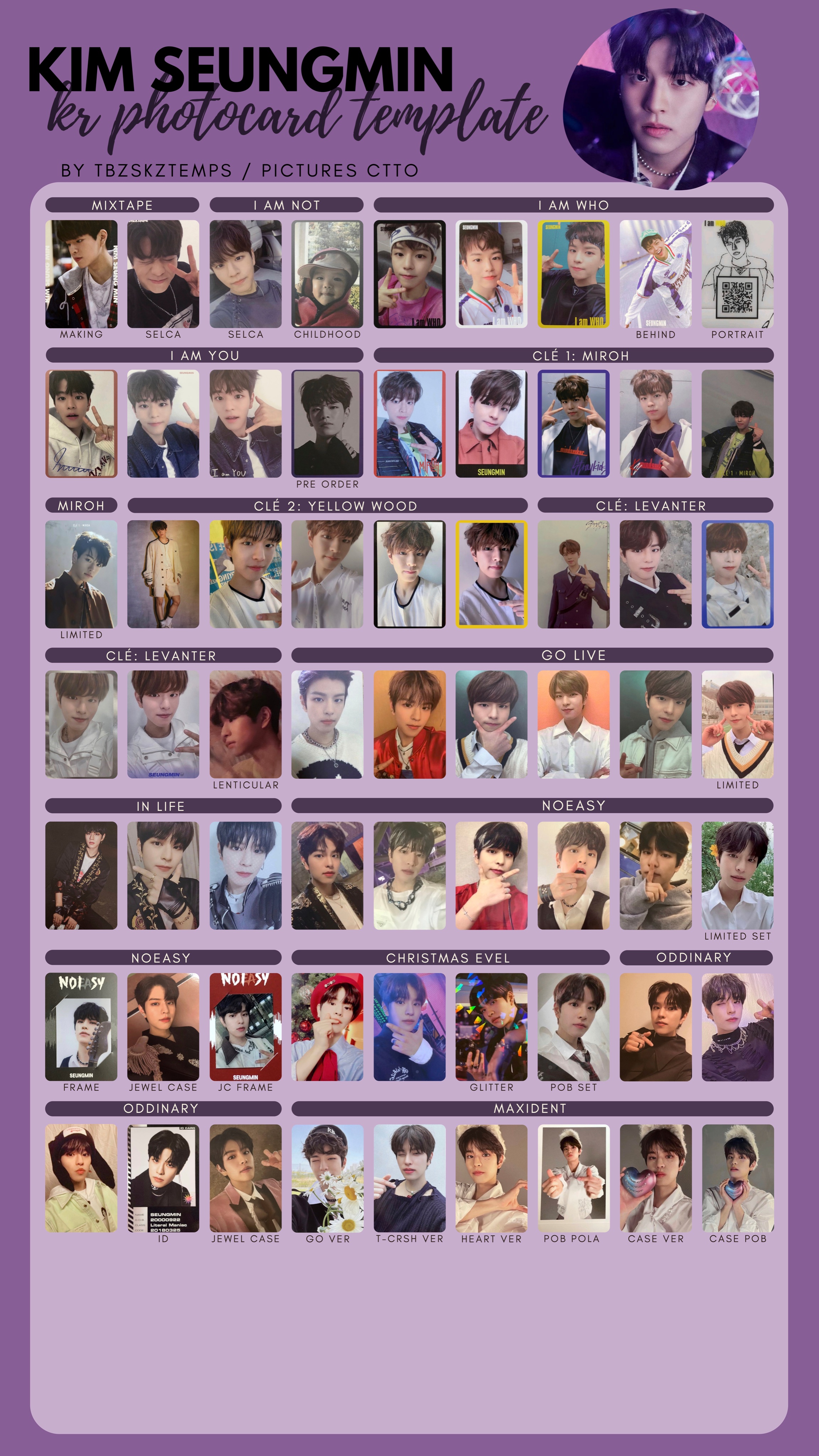 yunnie ୨୧ on Twitter: "han, felix, seungmin and jeongin all eras korean photocard template ...