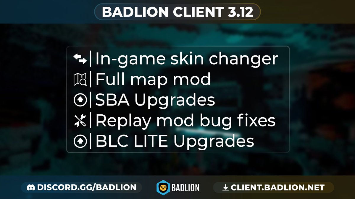 Badlion Client on Twitter: "3.12 is live! 🦁 Check it out: + In-game skin changer 👀 + Full map ...