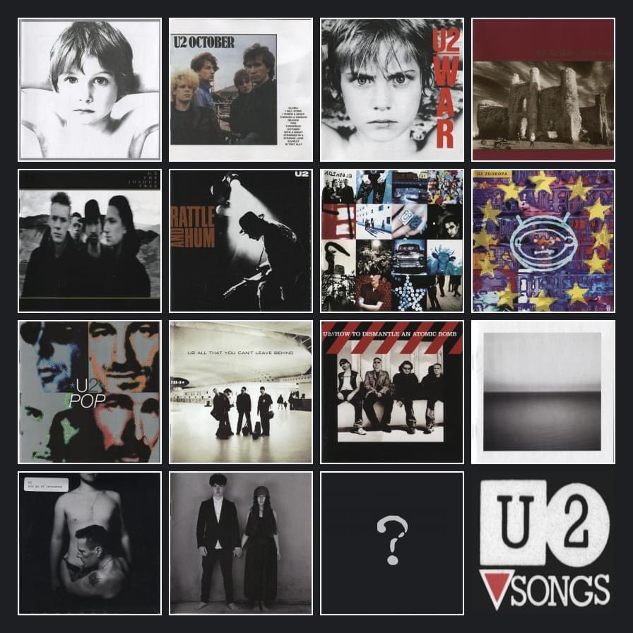U2 Album Covers Collage