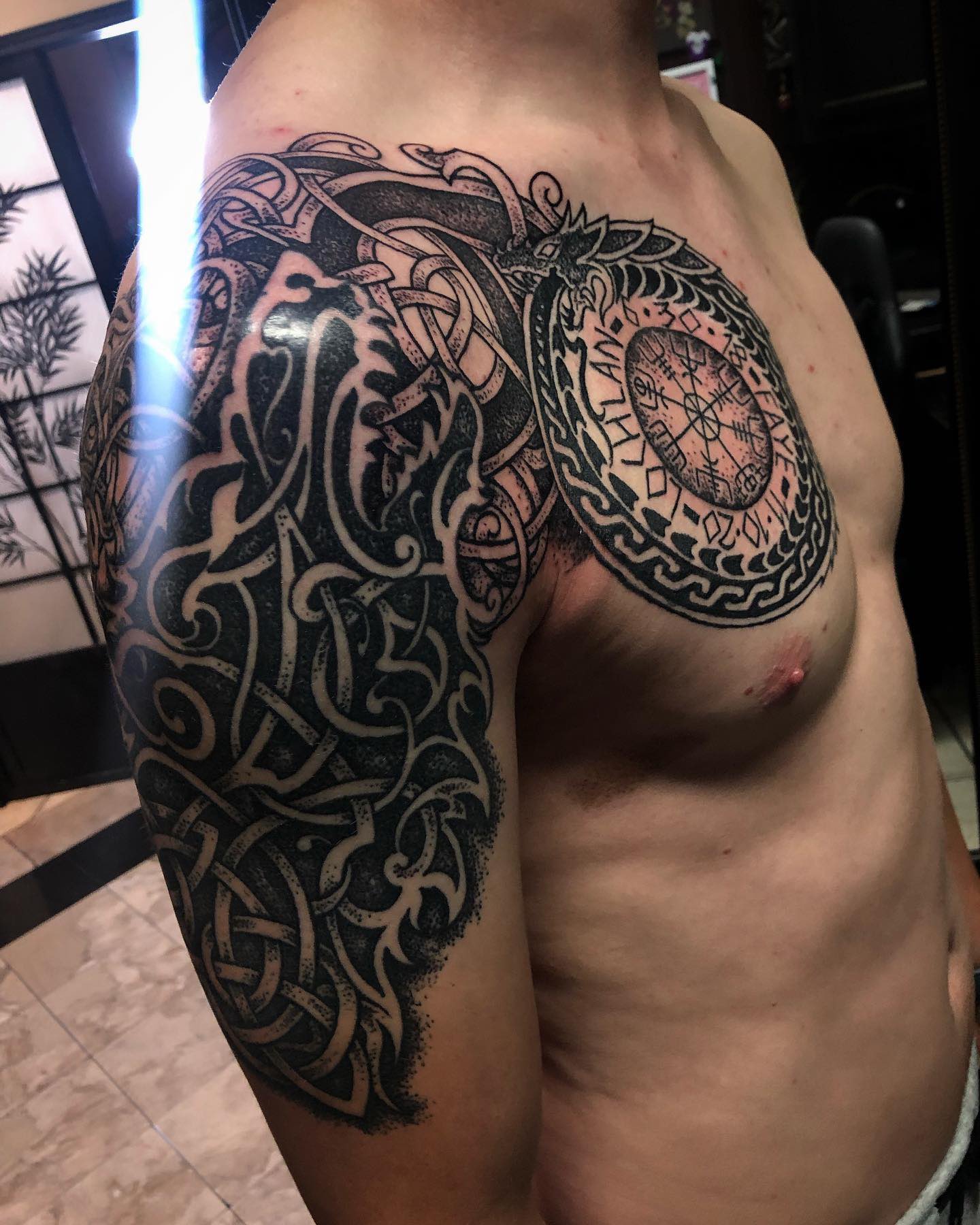 Celtic Wolf Tattoo Sleeve