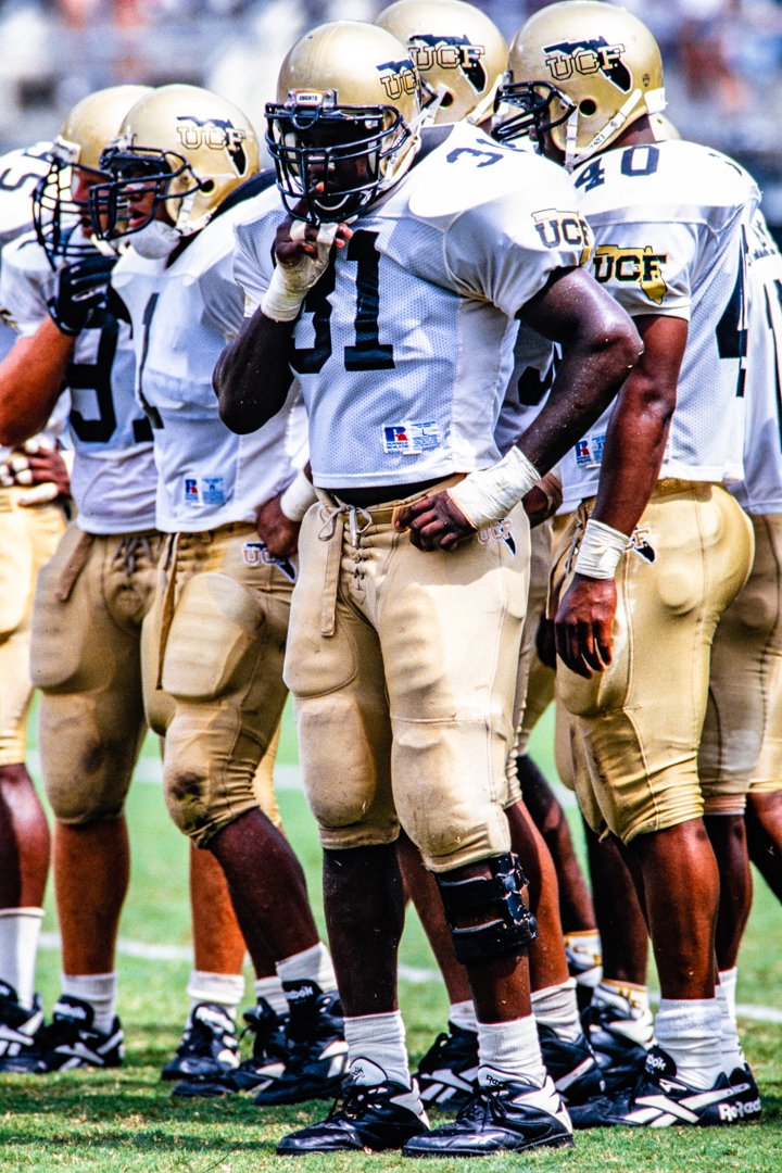 #tbt to 1995, the last time we wore the UCF State logo on a gold helmet ...