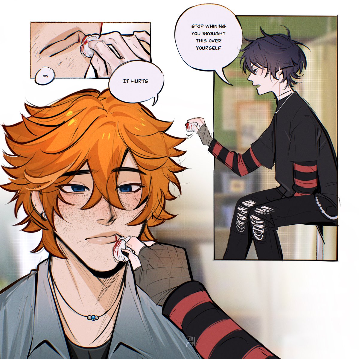 「kiss! part 1/? 🍊🫐 #chiscara #Genshinlmpact 」stef 🍊の漫画