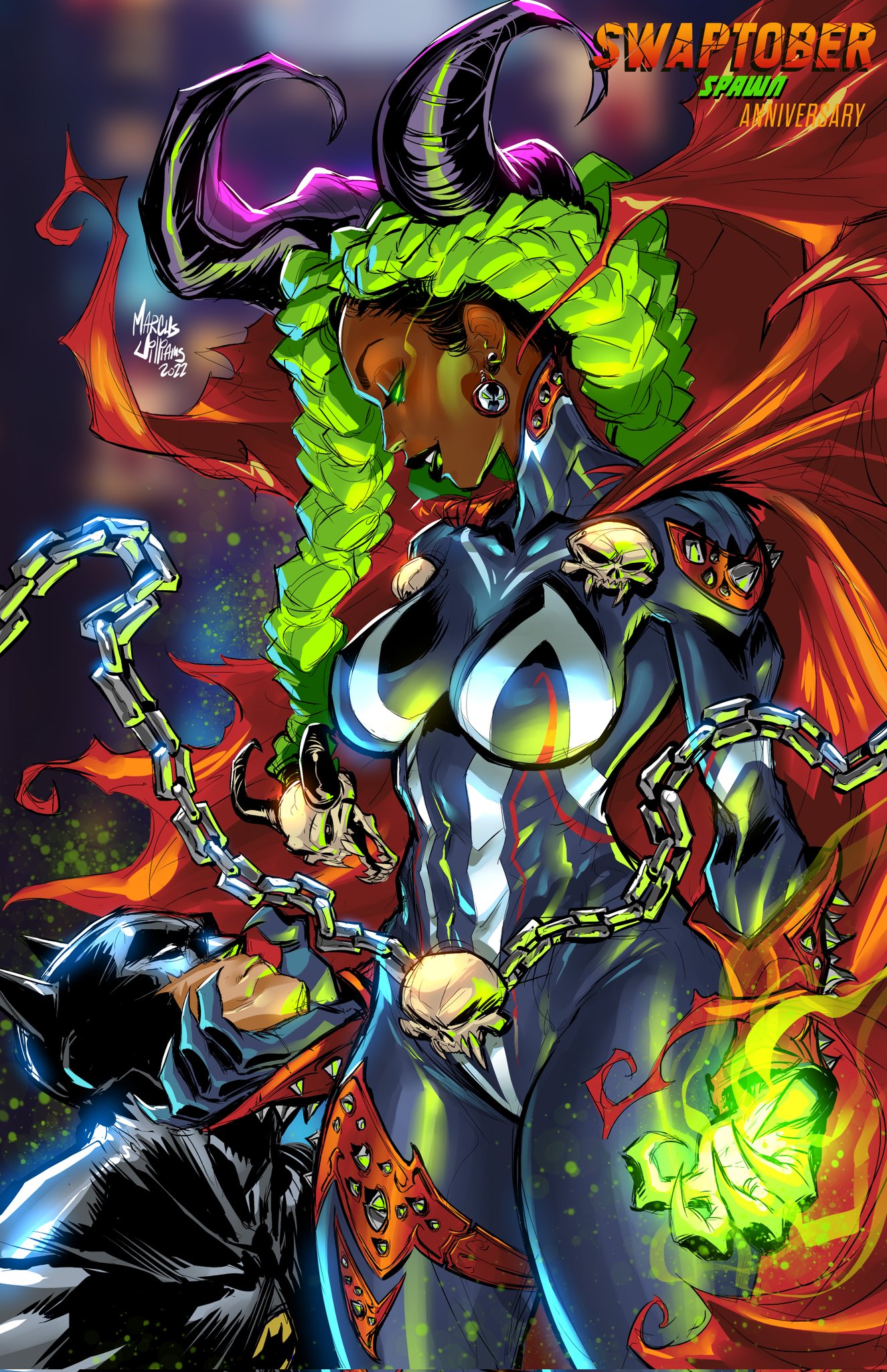 marcus williams on Twitter: "Swaptober-Art Challenge piece featuring Spawn (Anniversary version ...