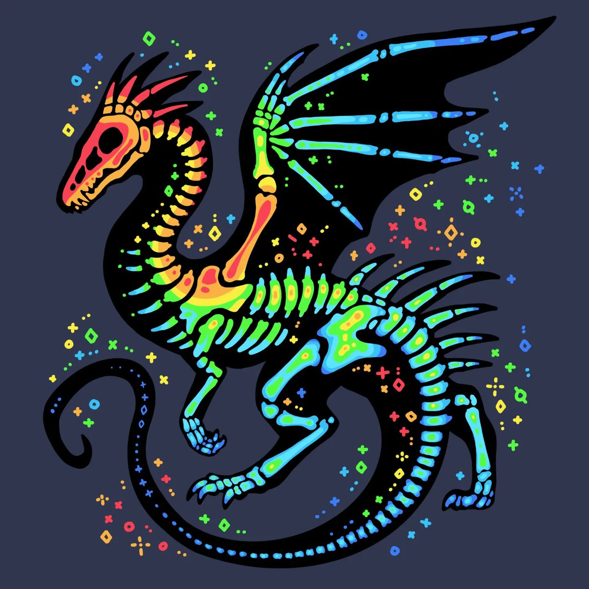 Spooky skelly dragon ~ 」|Diana 🐦 🇨🇦のイラスト