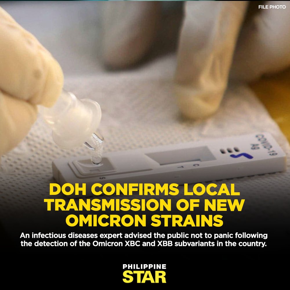 The Philippine Star on Twitter: "Local transmission of the new COVID-19 Omicron subvariants XBB ...