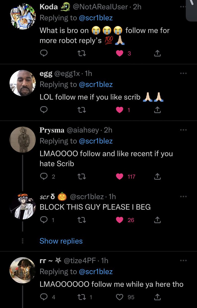 π΄π€π³ Ξ΄ π On Twitter Yall Have Turned My Replies Into Follow Trains