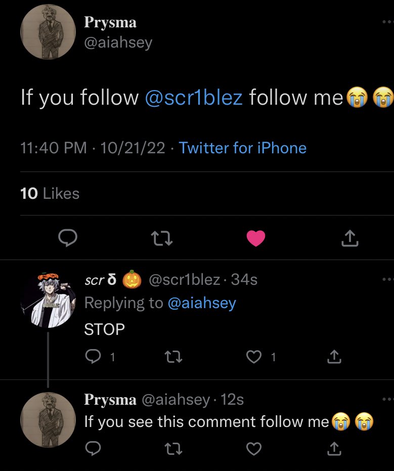 π΄π€π³ Ξ΄ π On Twitter Yall Have Turned My Replies Into Follow Trains