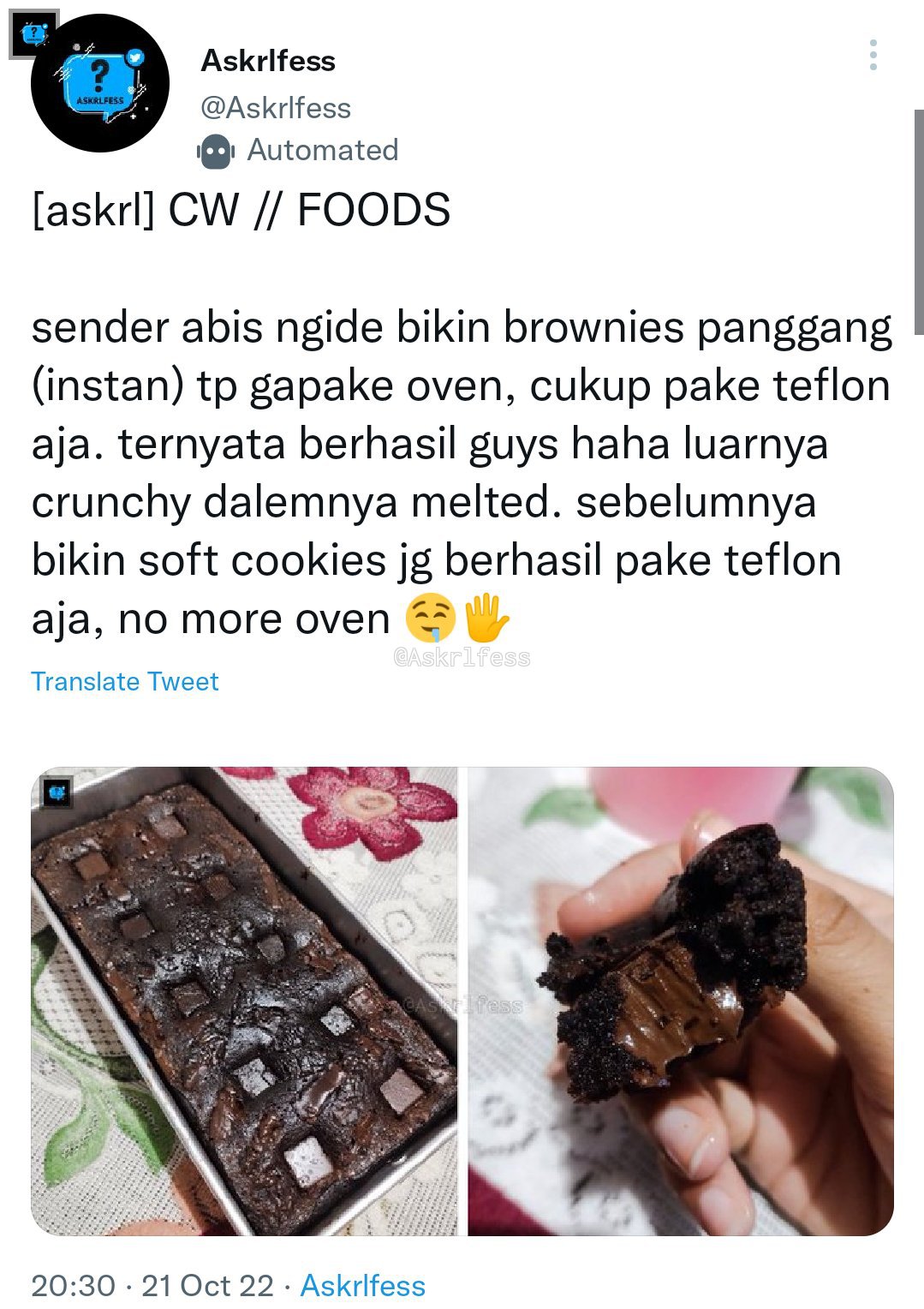 Askrlfess on Twitter: "[askrl] CW//FOODS aloo apakah ada yg mau resep ...