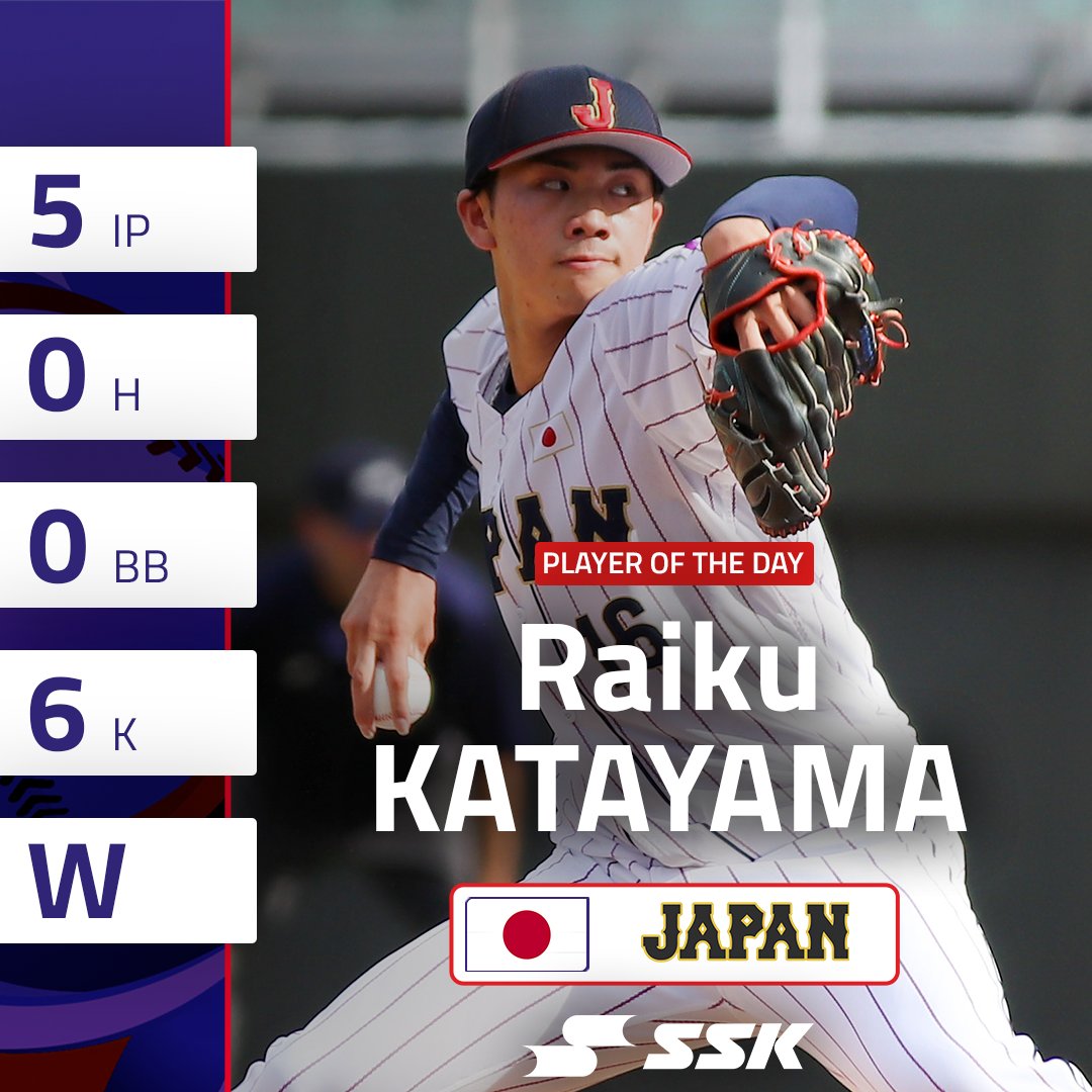 WBSC ⚾🥎 on Twitter: "🔥⚾️🇯🇵 What a performance by Raiku Katayama! 🎖️Katayama is our @SSK_BASEBALL ...