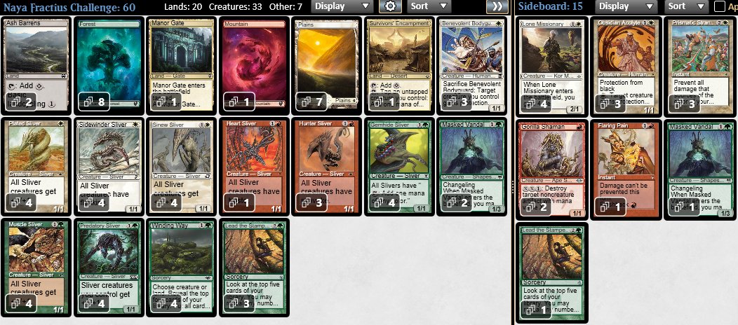 Alexandre Weber MTG on Twitter: "Split the finals of today's pauper challenge with Naya Slivers ...