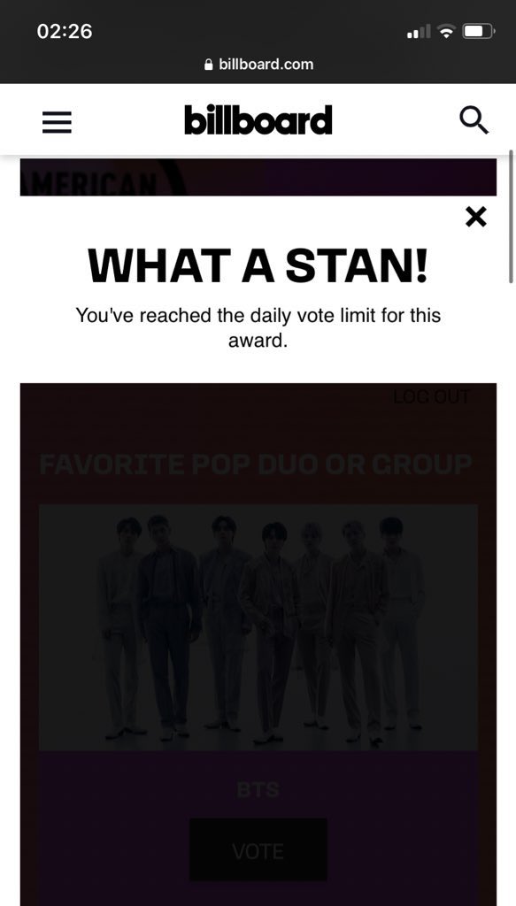 lau⁷ on Twitter: "@BTS_twt i’m voting for BTS for Favorite Pop Duo or Group at the #AMAs 🗳️ ...