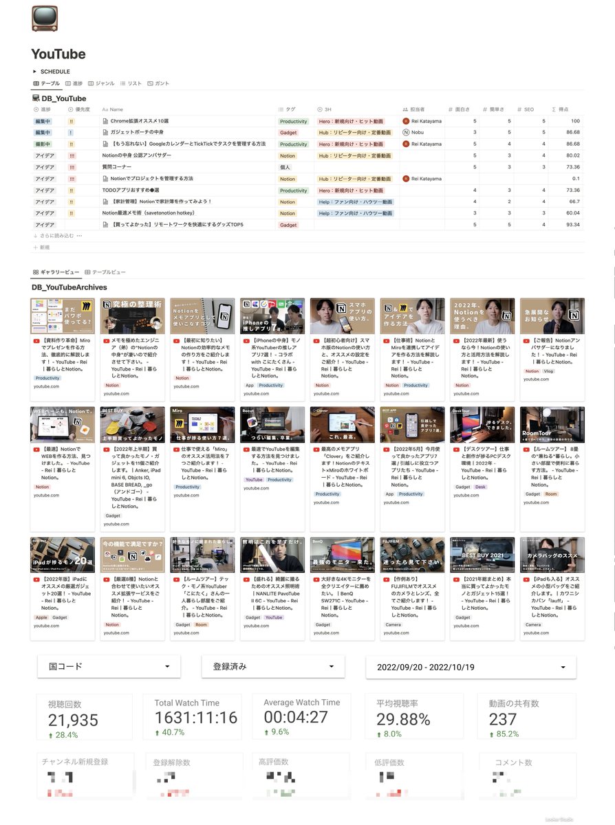Rei丨Notionアンバサダー on Twitter: "NotionでYouTubeを管理する方法 https://t.co/QoXL7s4adh" / Twitter