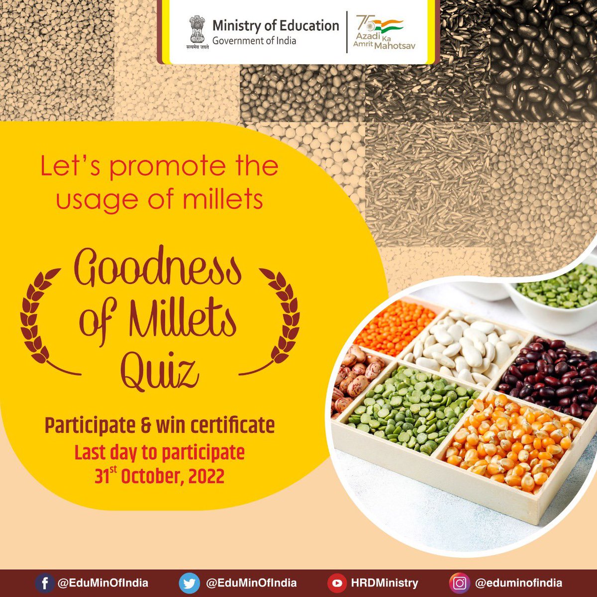 Ministry of Education on Twitter: "Millets are highly-nutritious food items, packed with protein ...