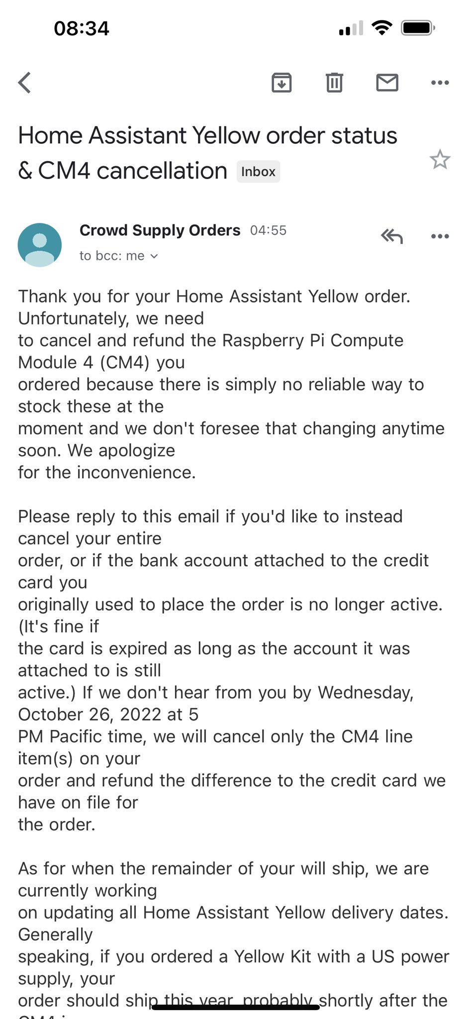 Joris Roovers on Twitter: "Is this legit @home_assistant? If so, very sad 😞 Ordered within hours ...