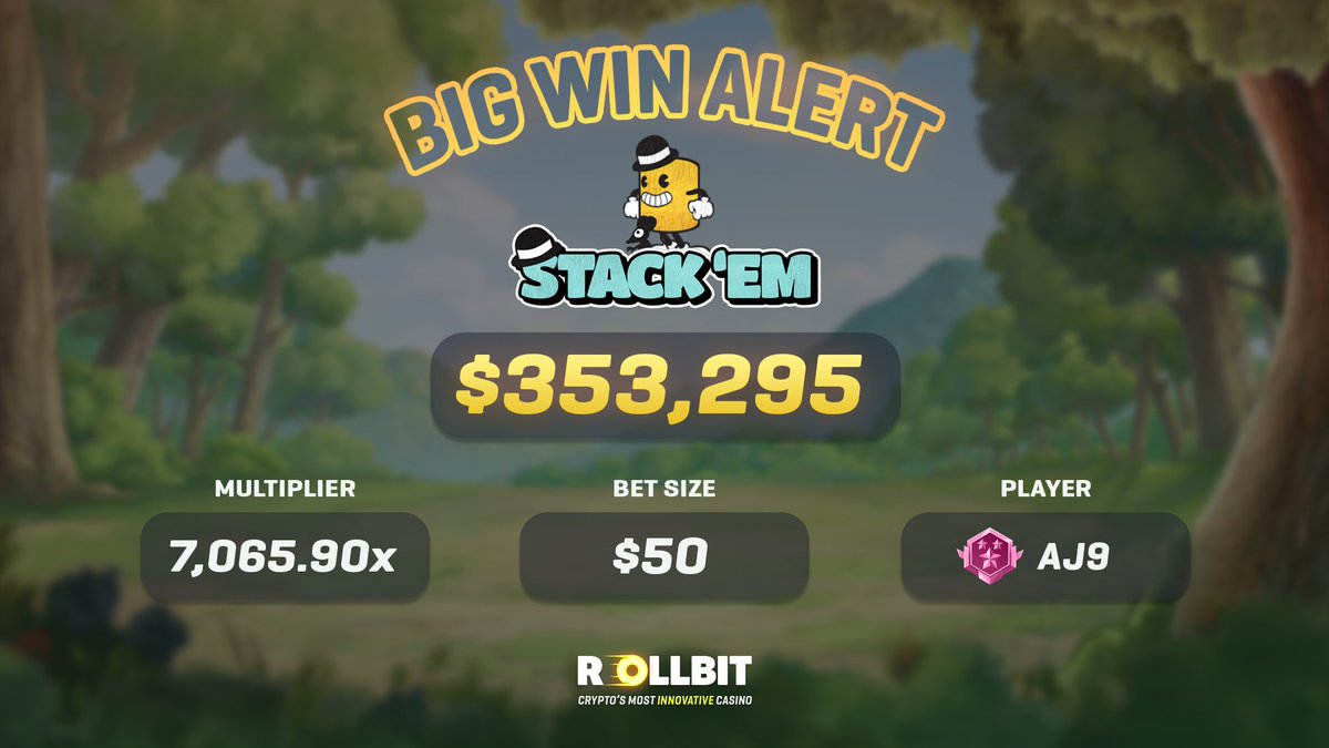 Rollbit on Twitter: "AJ9 is stack'em up $353,295 after this 7,065x win 💵"