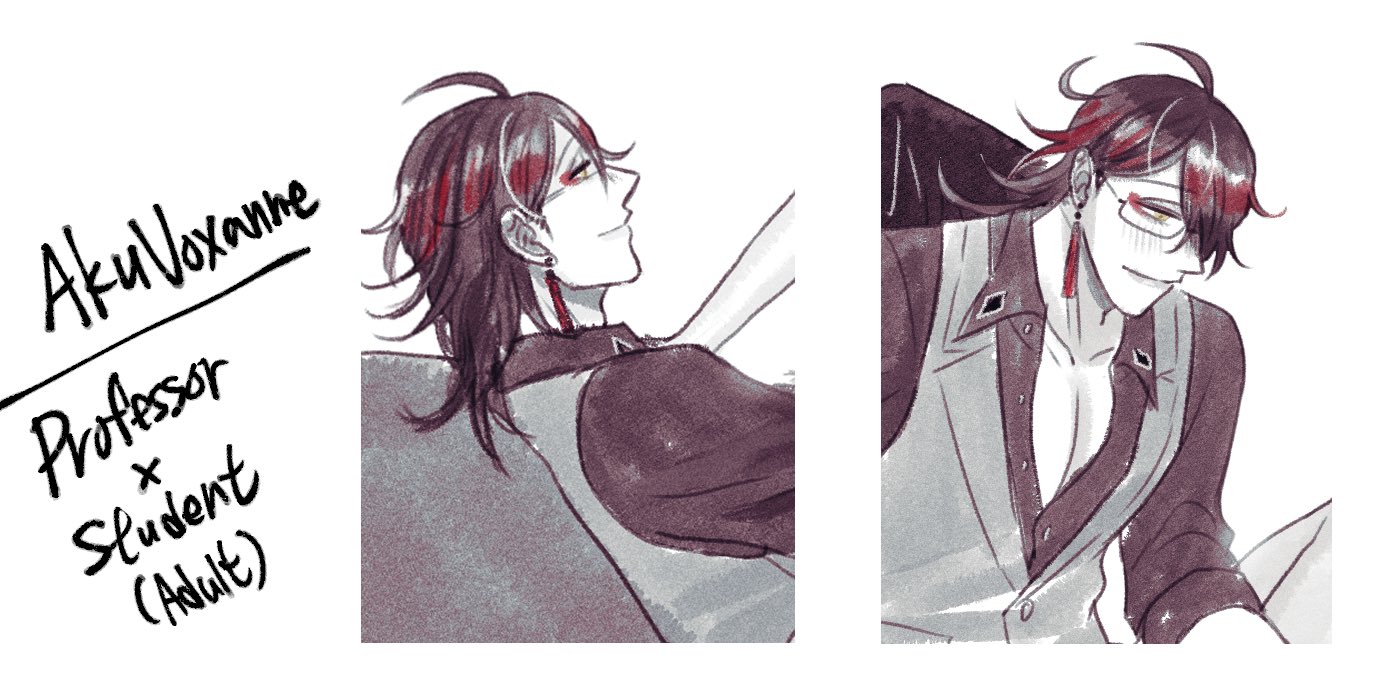 YUI on Twitter: "Professor!Vox x Student!Voxanne 🔞| https://t.co/fXdxOtq63X drop a doodle and go ...