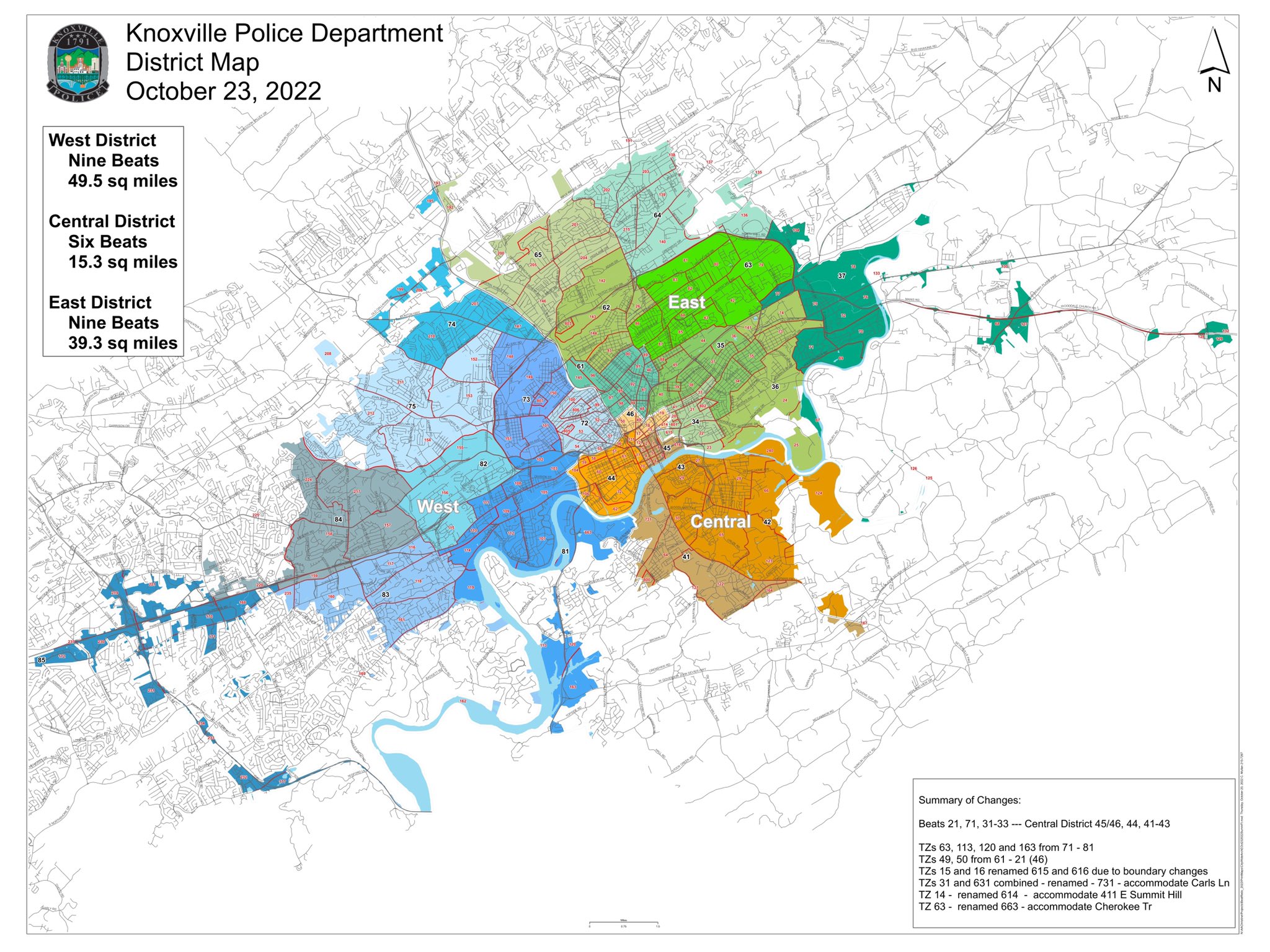 Map Of Knoxville City Limits Knoxville, TN Metro Area Wall Map Basic