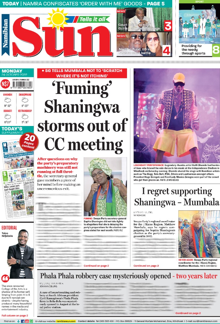 Namibian Sun On Twitter Yourfrontpage