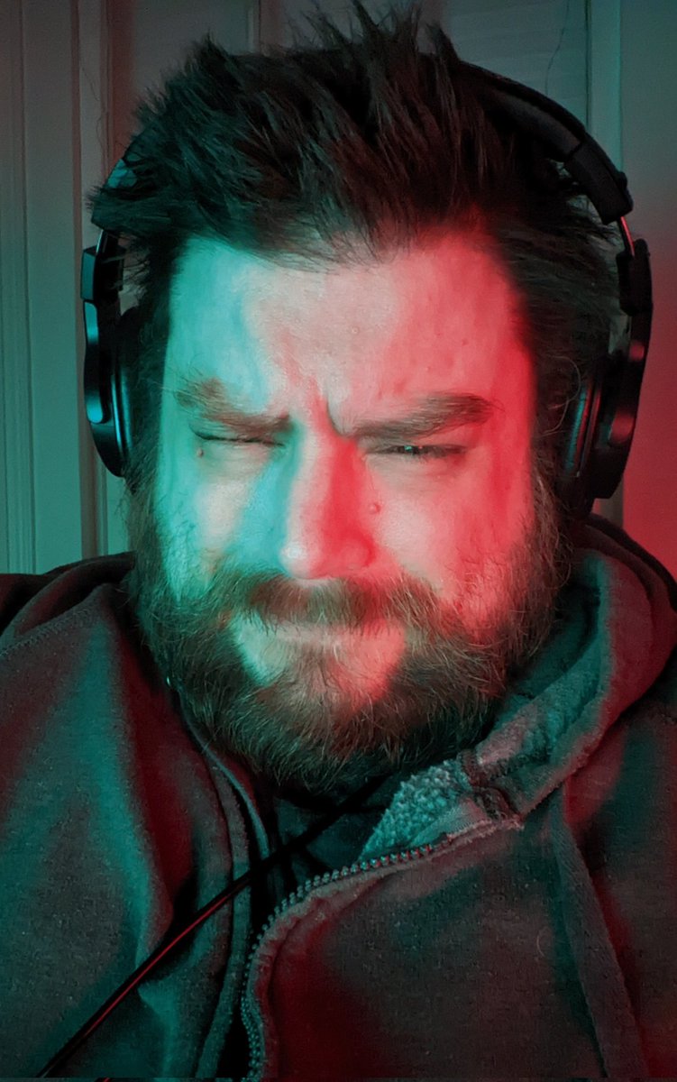 beard 1boy male focus facial hair solo headphones short hair ...