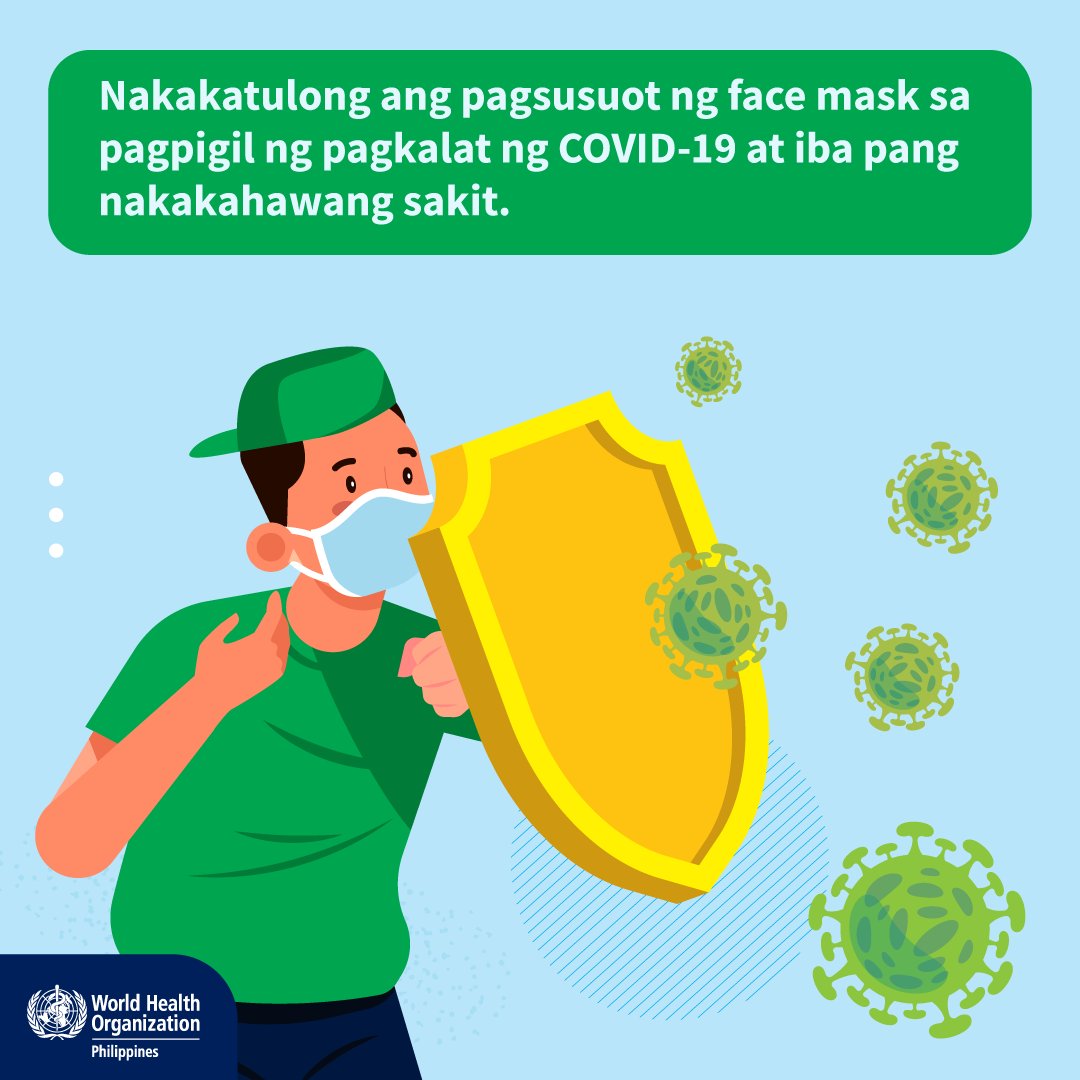 Philippine News Agency on Twitter: "RT @WHOPhilippines: Nakakatulong ang pagsusuot ng face mask ...