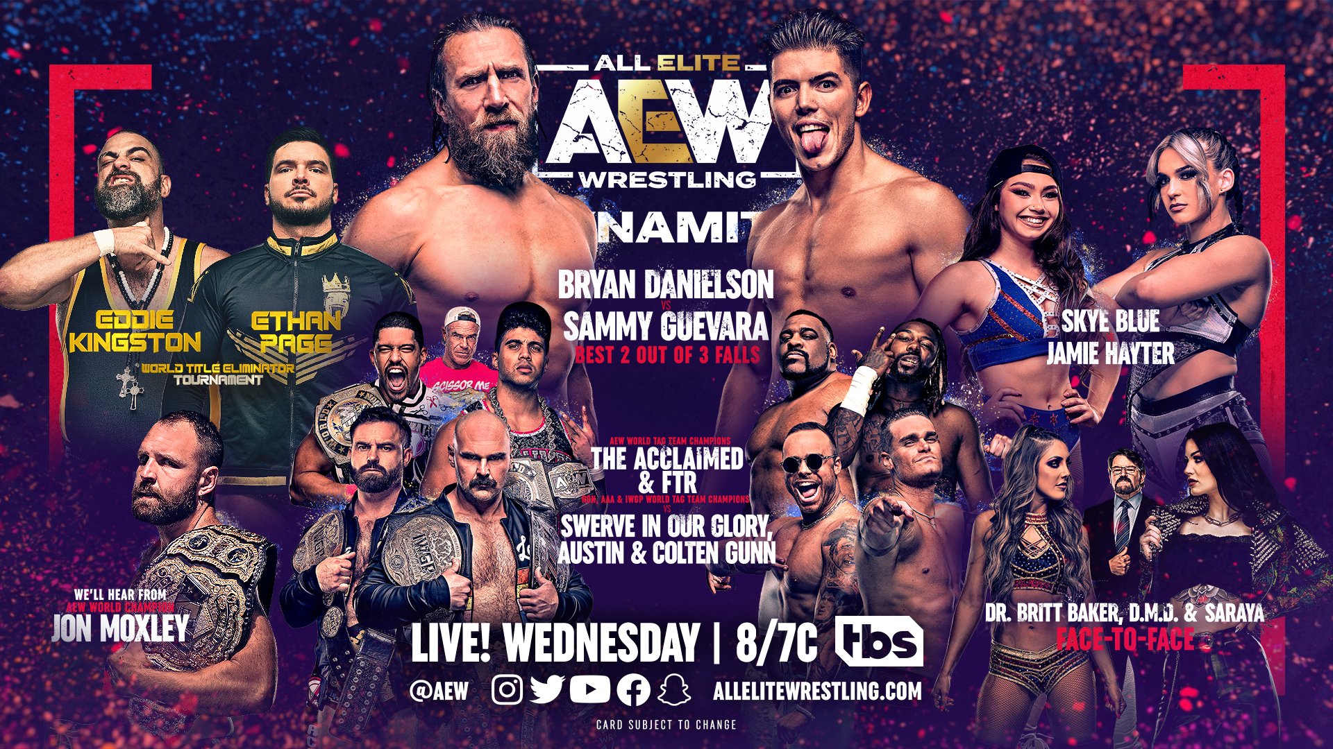 All Elite Wrestling on Twitter: "Watch #AEWDynamite THIS WEDNESDAY, LIVE from Boston, at 8pm ET ...