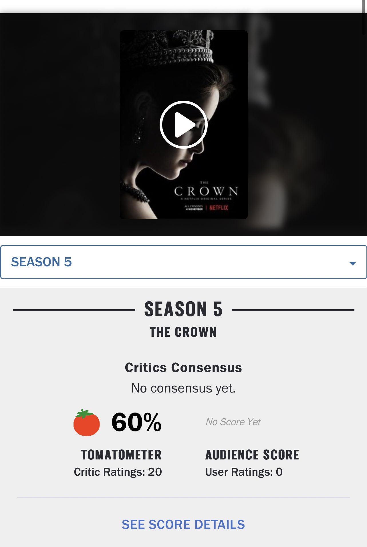 Andrew 🇵🇷 on Twitter: "#TheCrown Season 5 at 60% on Rotten Tomatoes with 20 reviews. Here are ...