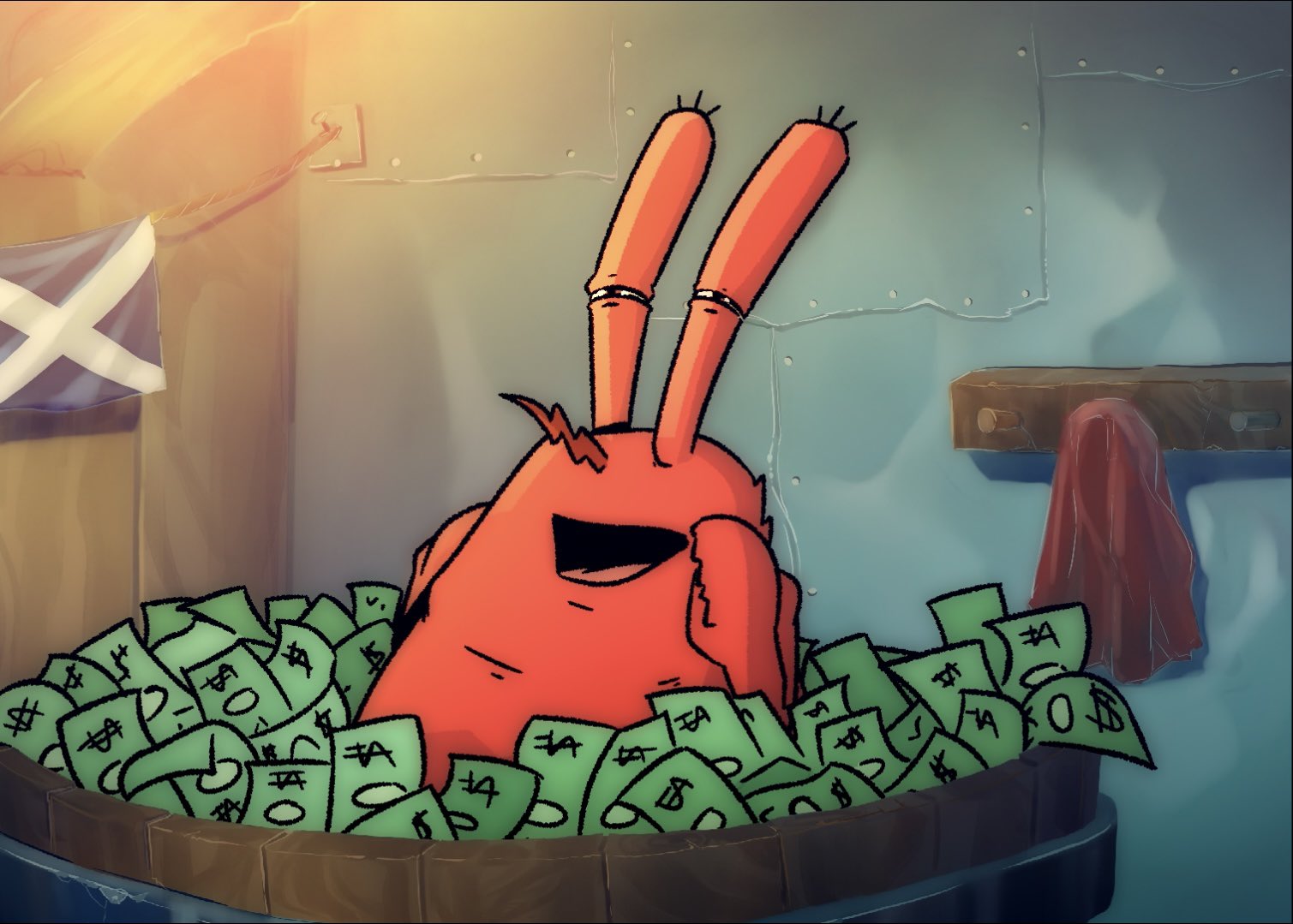Mr Krabs Money Bath