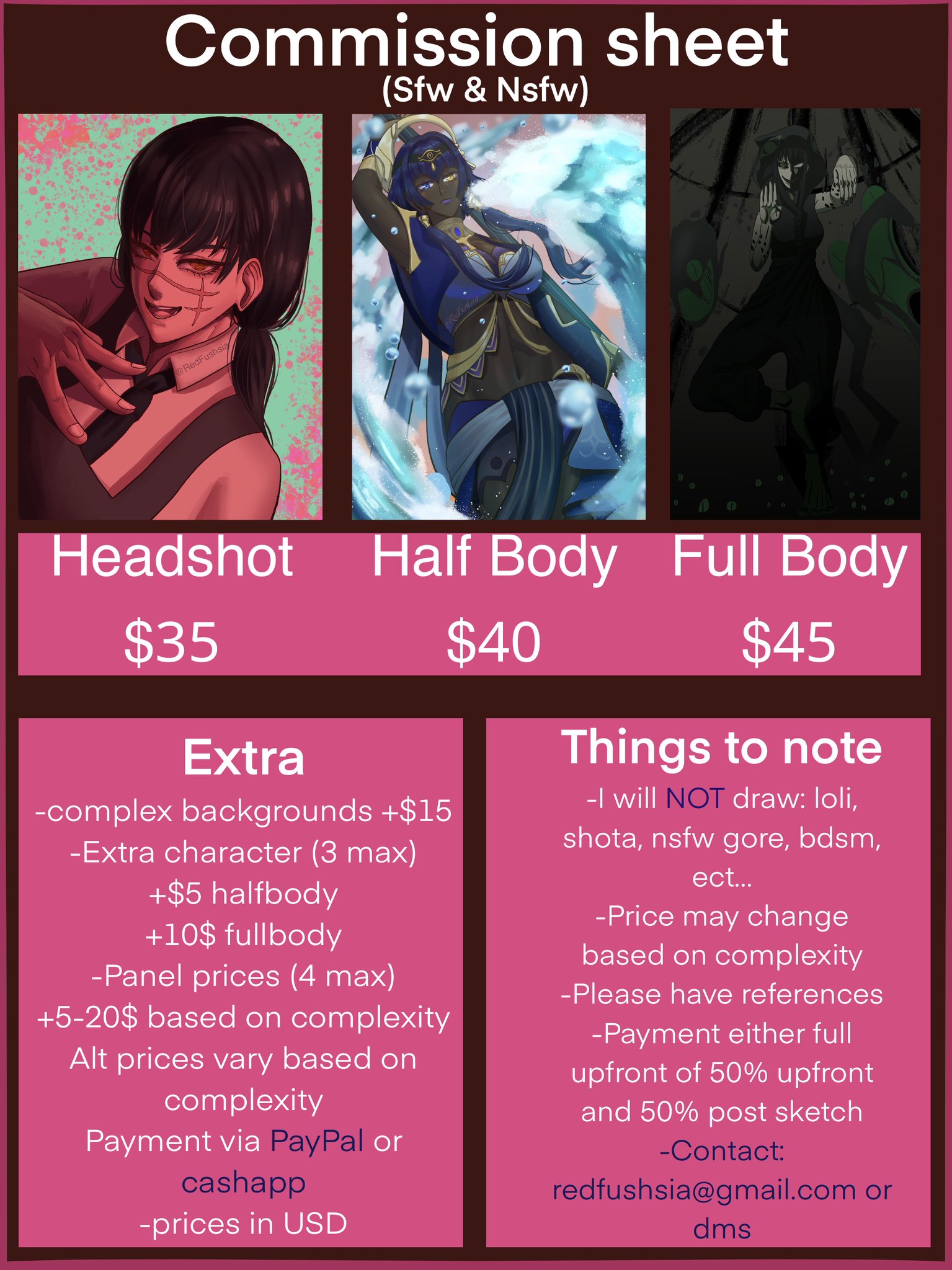 Fushsia~🌺 (comms open) on Twitter: "Commissions are open 5 slots Contact via Dm or email ...