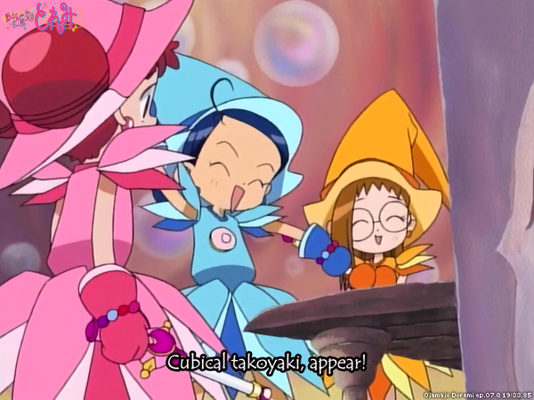 DoremiRobo on Twitter: "Ojamajo Doremi ep.07 @ 19:33.85 "Cubical takoyaki, appear!" #OjamajoDoremi"
