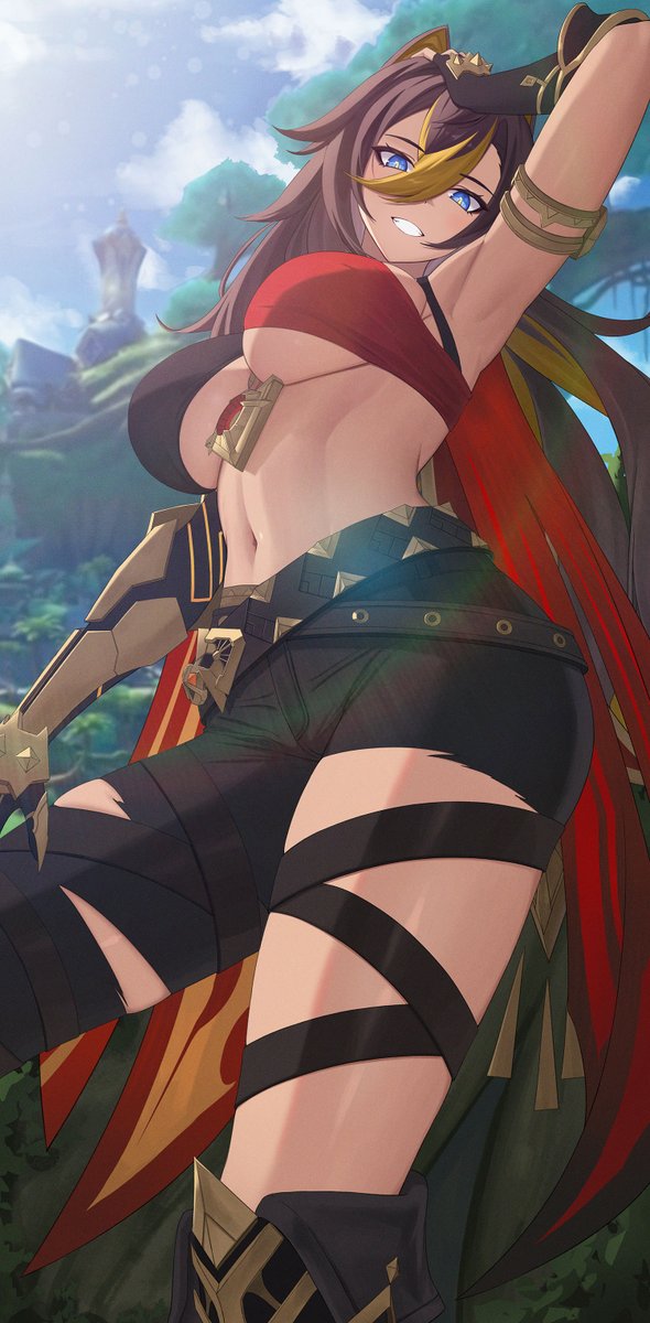 Ant on Twitter: "Character Feature: Dehya! Image 1 by @_SP123 (¥690): https://sp1.fanbox.cc ...