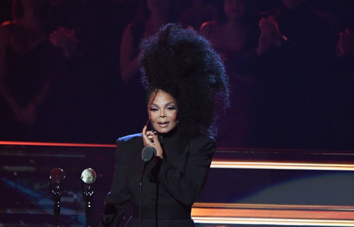 Janet Jackson speaks on stage at the Rock and Roll Hall of Fame ...