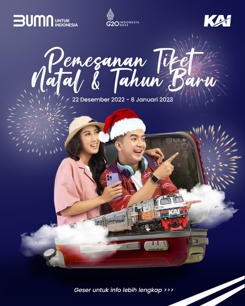 Kereta Api Indonesia on Twitter: "Pemesanan Tiket Nataru Mulai 7 November 2022 Mulai 7/11/22, # ...