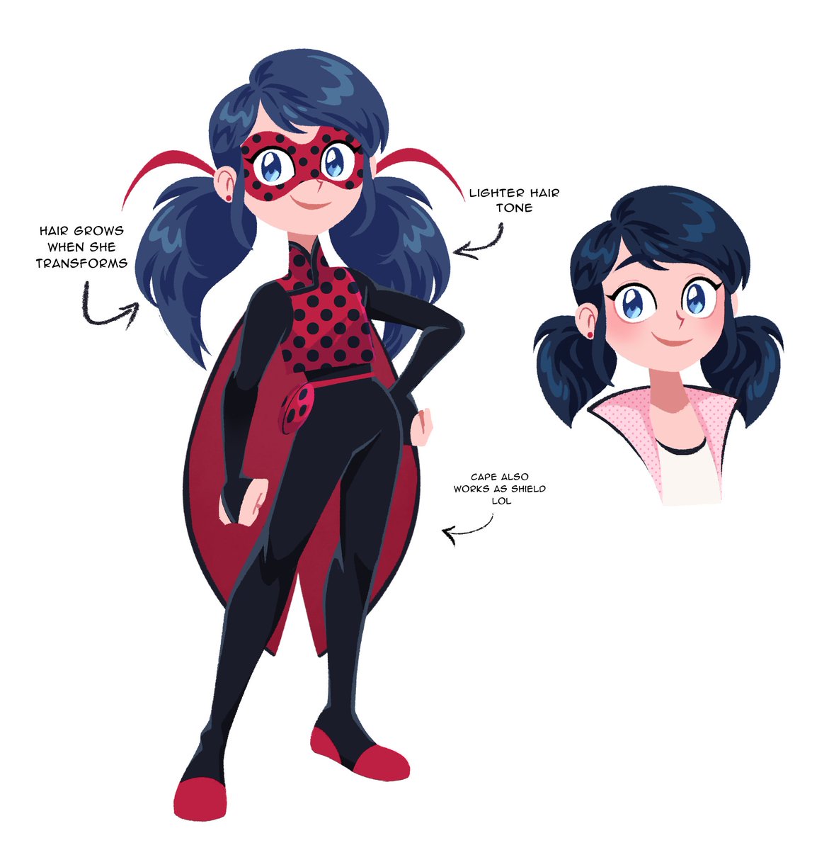 「Ladybug suit concept I had on mind ∠( ᐛ 」|Chibi ｡⋆｡ ﾟ☾ ﾟ｡⋆のイラスト