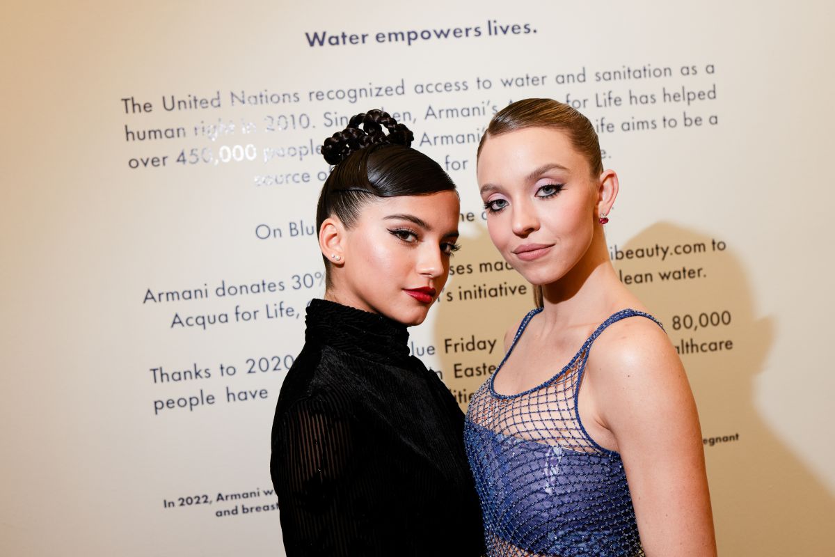 Isabela Merced & Sydney Sweeney at #Armani Acqua for Life event #armani ...