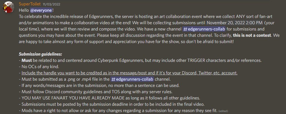 No. 8 on Twitter: "Studio TRIGGER official discord server is hosting an art collaboration event ...