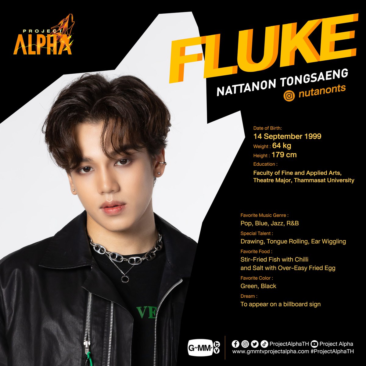 GMM25Thailand on Twitter: "RT @ProjectAlphaTH: LET’S GET TO KNOW “FLUKE” #ProjectAlphaTH . ช่อง ...