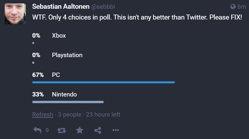 Sebastian Aaltonen On Twitter Created A Mastodon Account 10 Minutes Ago Already 3 People Have