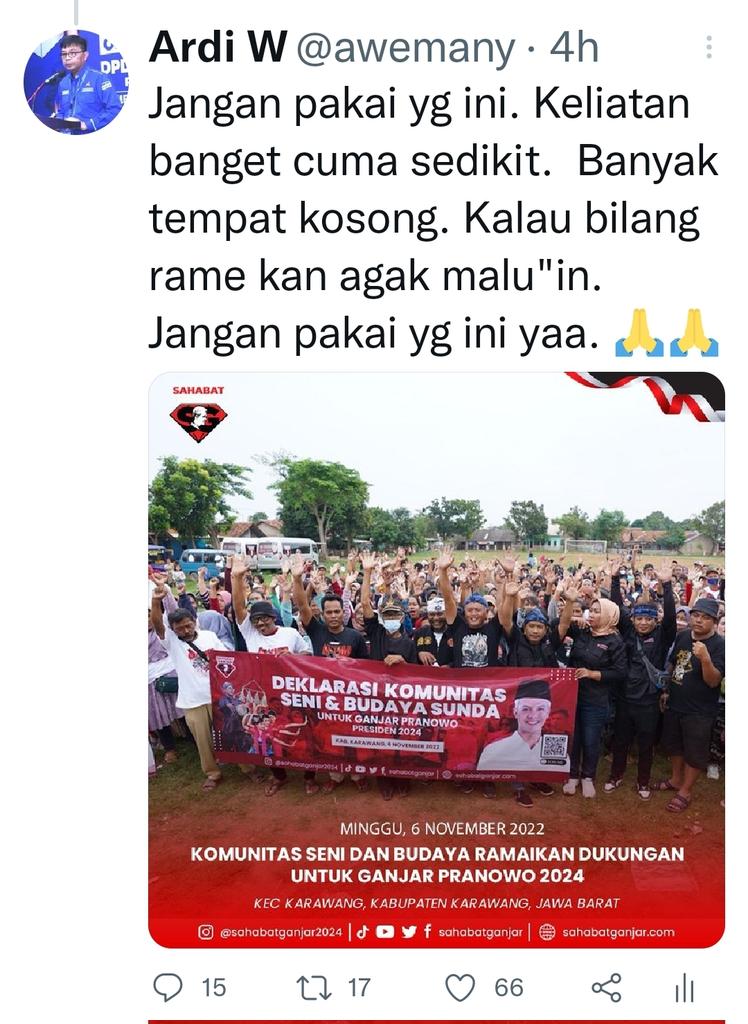 Ardi W on Twitter: "Lha? Diberi saran yang baik kok malah marah"? Saya mah kalau model kampanye ...