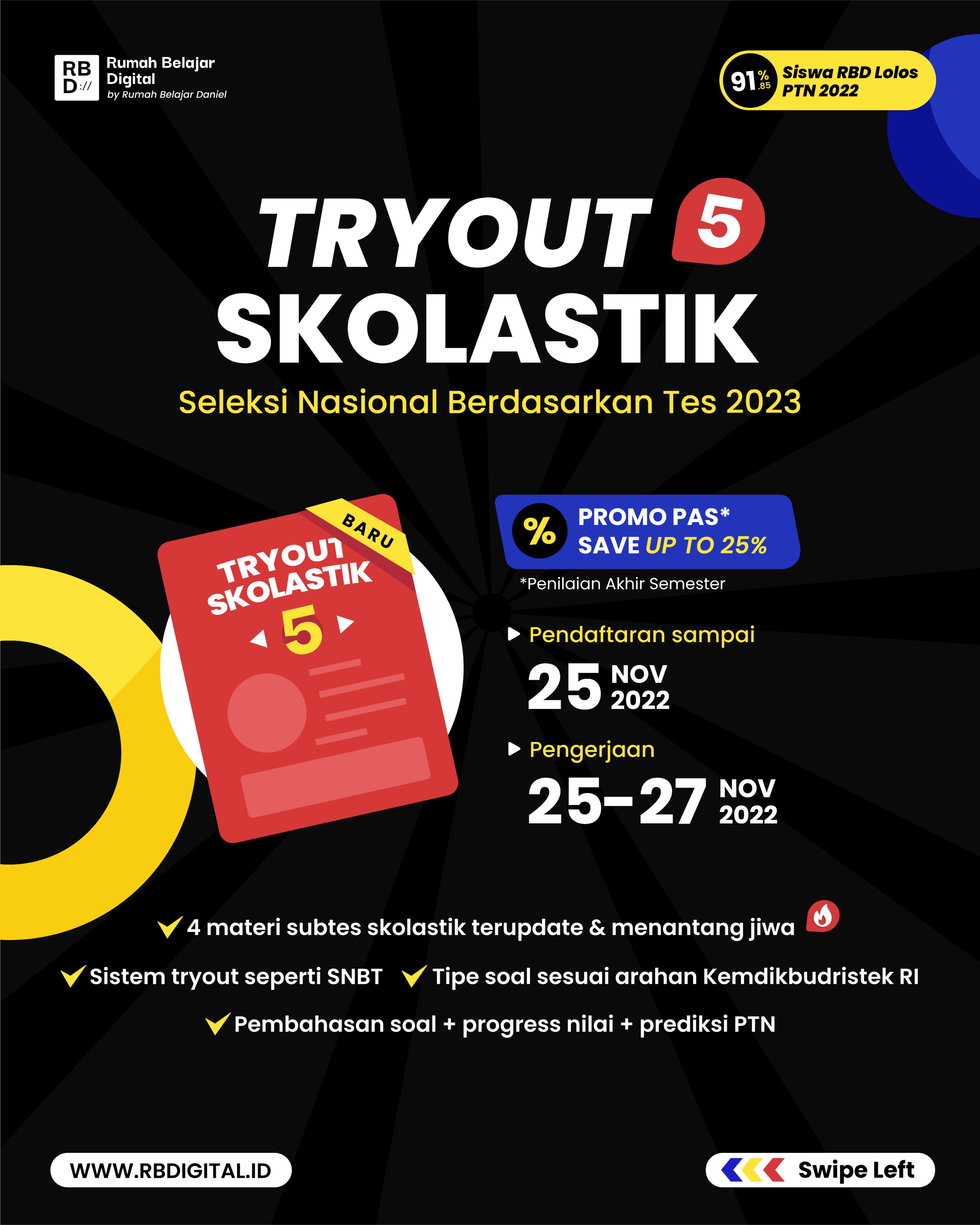 Rumah Belajar Digital on Twitter: "Persiapan Mantap SNBT 2023 + Diskon 25% Tryout gak cukup ...