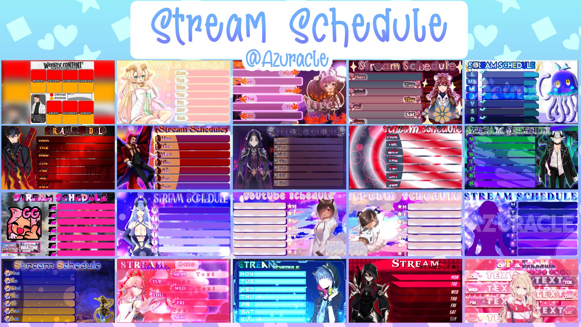 Azuracle | Working on Vtuber Coms~ Jimin Obsessed on Twitter: "💠 #Vtuber Overlays Commissions 💠 ...