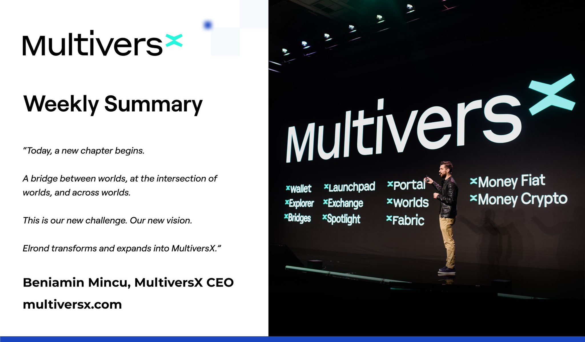 MultiversX on Twitter: "Last week in $EGLD 🌏 1/ ⚛ Elrond transforms and expands into MultiversX ...