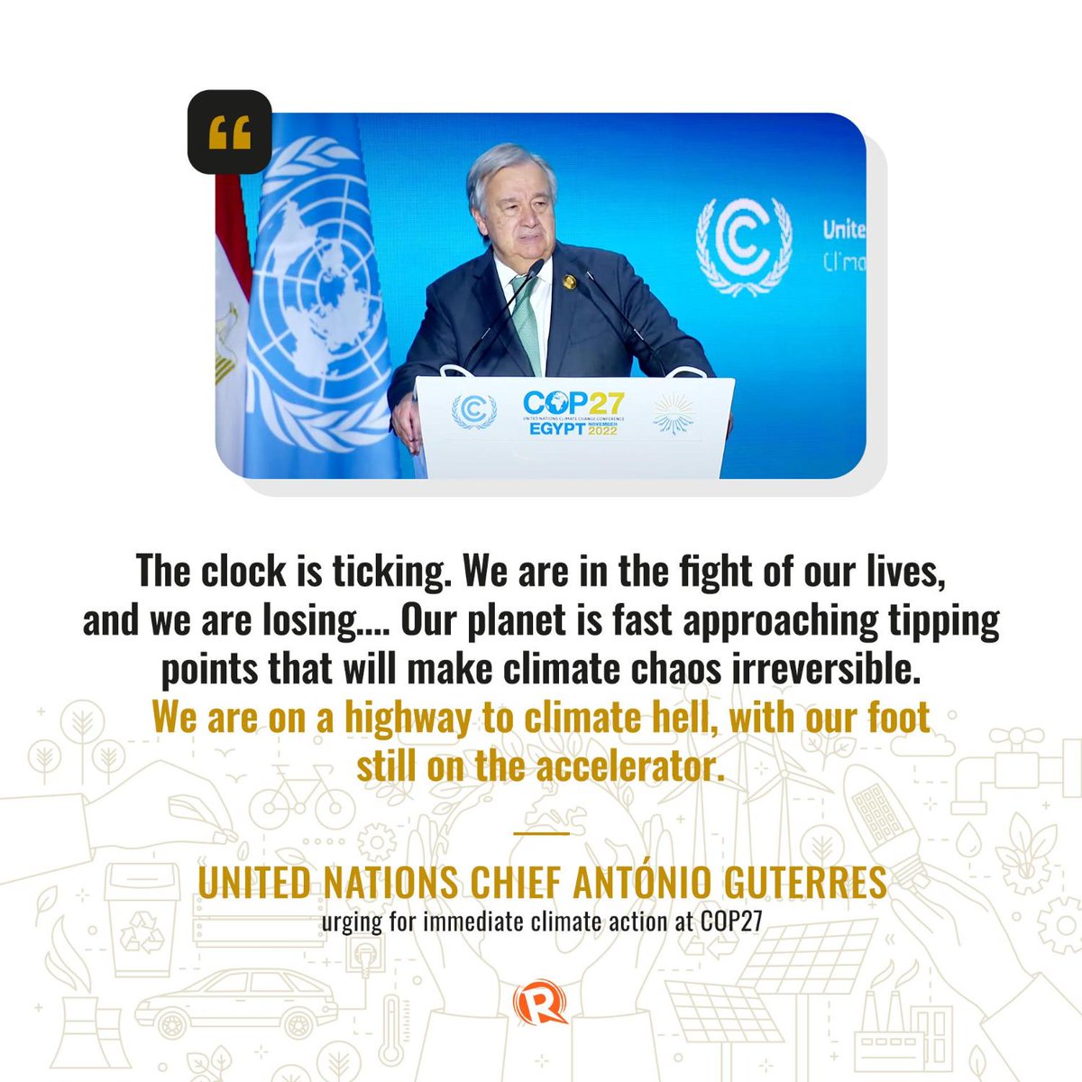 United Nations chief António Guterres calls for immediate climate ...