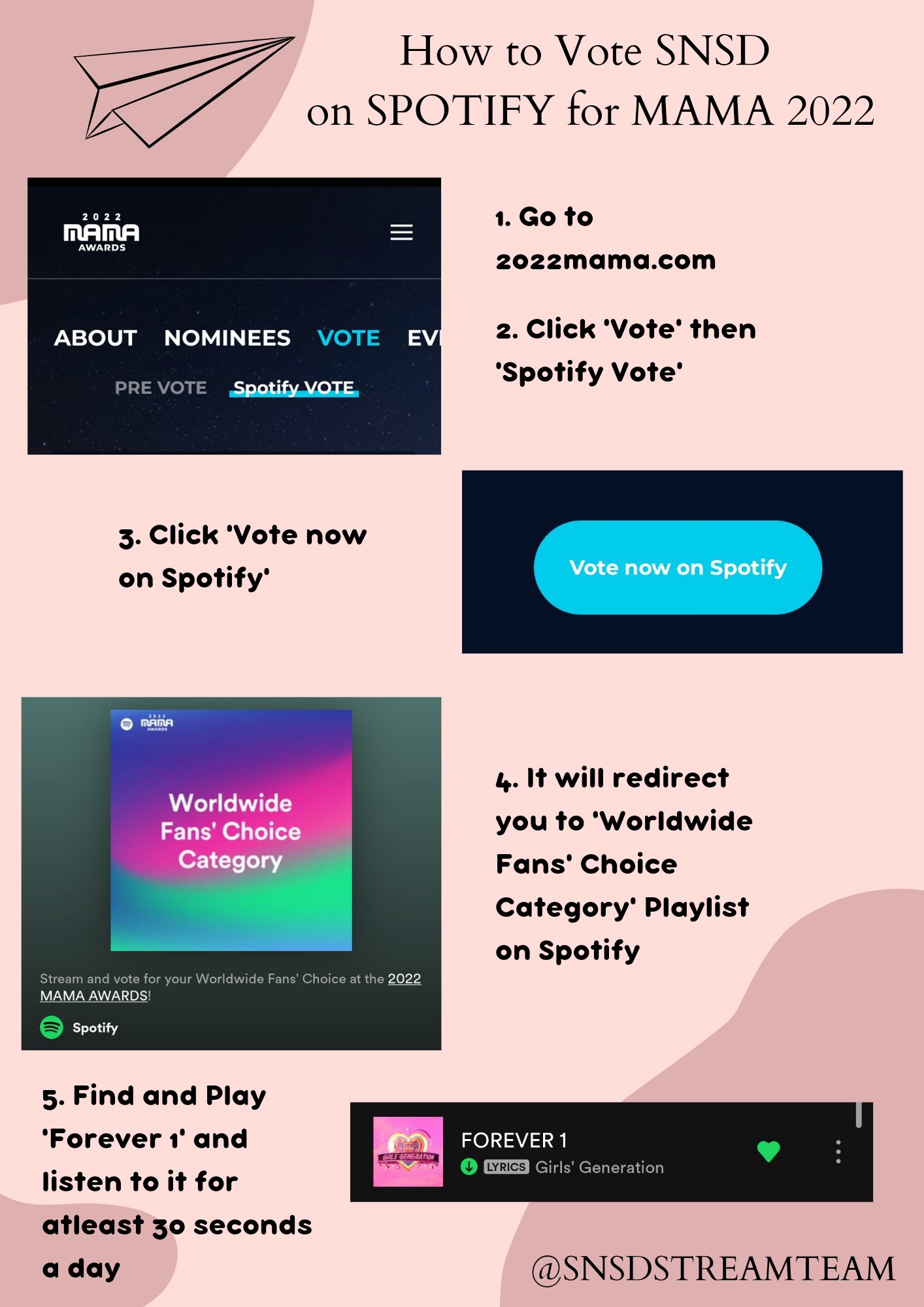 SNSD STREAM TEAM on Twitter: "How to Vote SNSD on Spotify for MAMA 2022 🔗: https://t.co ...