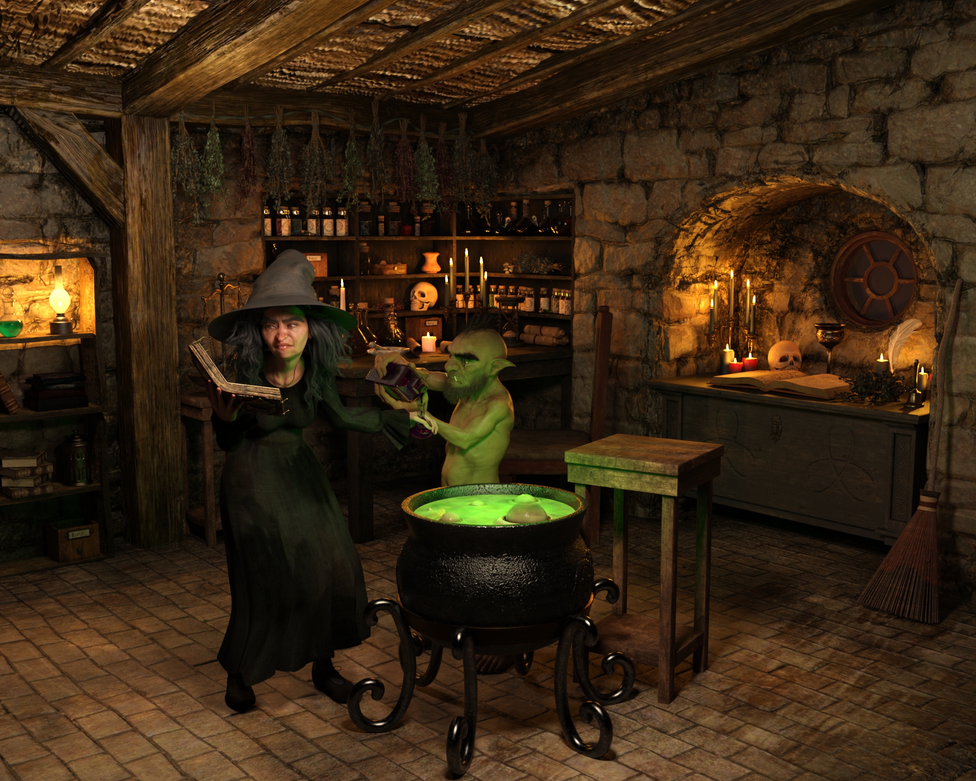 Fiddlestix 3DX on Twitter: "The old witch Tabitha plans to recapture her youth by mixing dark ...